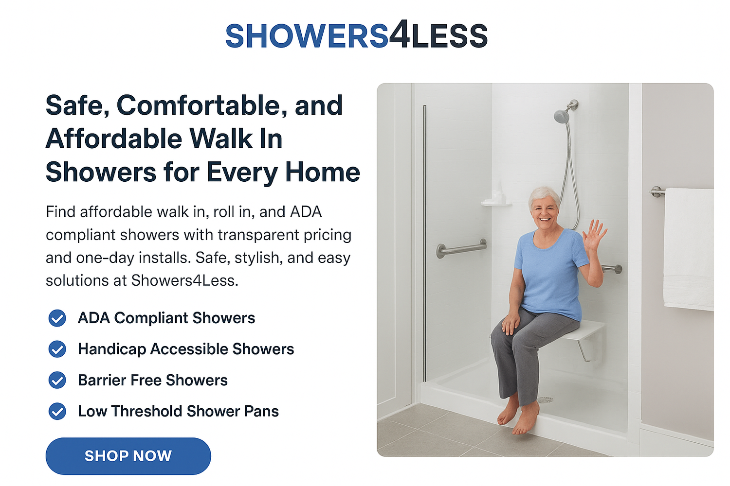Walk In & ADA Compliant Showers | Showers4Less – showers4less